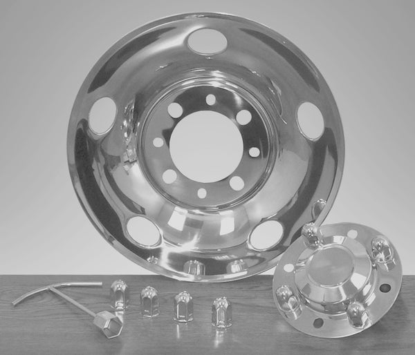 Hub Caps 17" Stainless Dually , 8 Lugs 5 Hand Holes Stainless Steel For ...